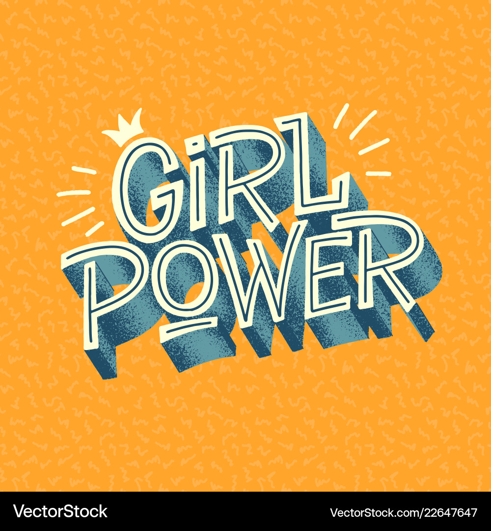 Hand lettering girl 01 Royalty Free Vector Image
