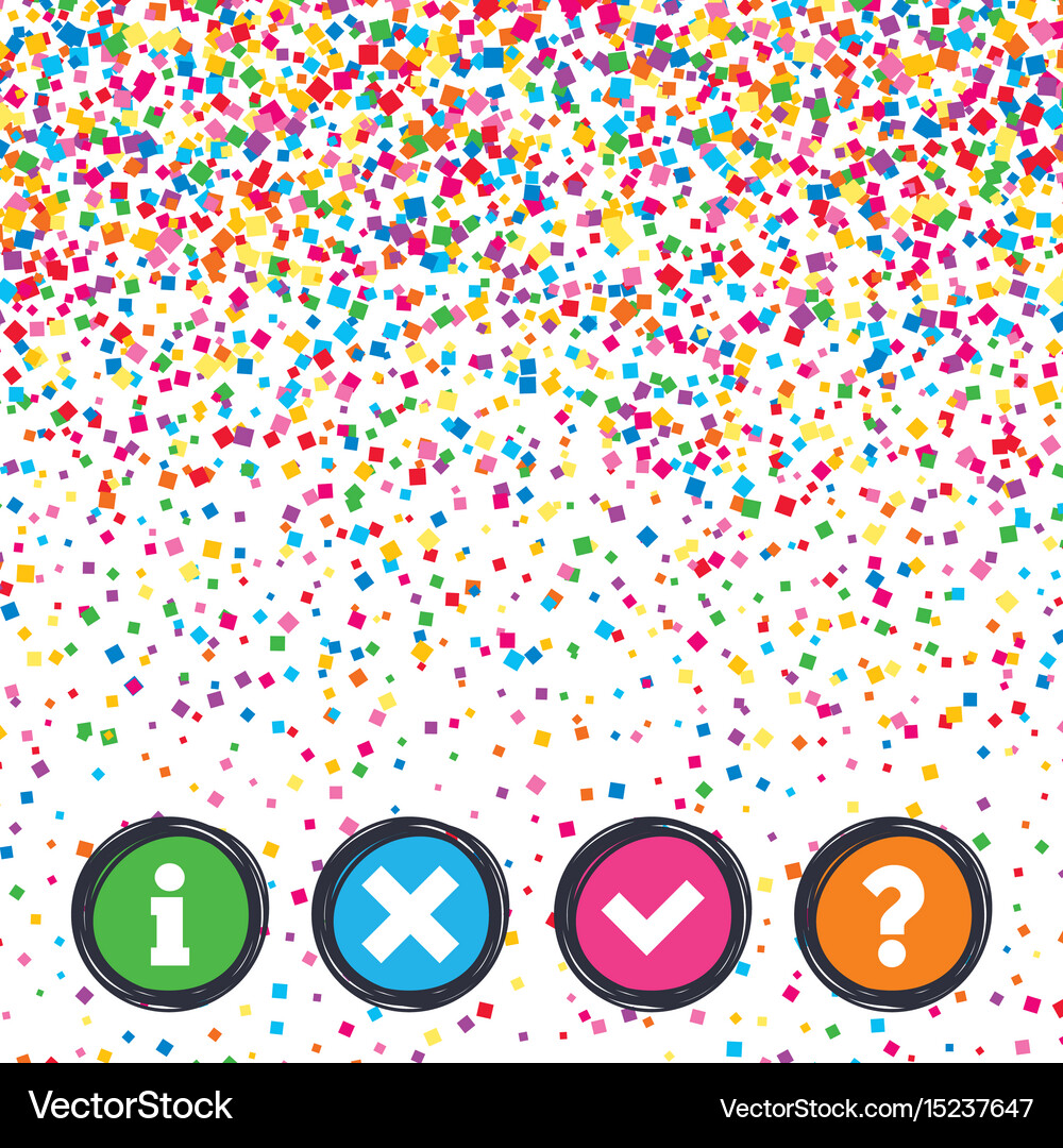 Information icons question faq symbol Royalty Free Vector