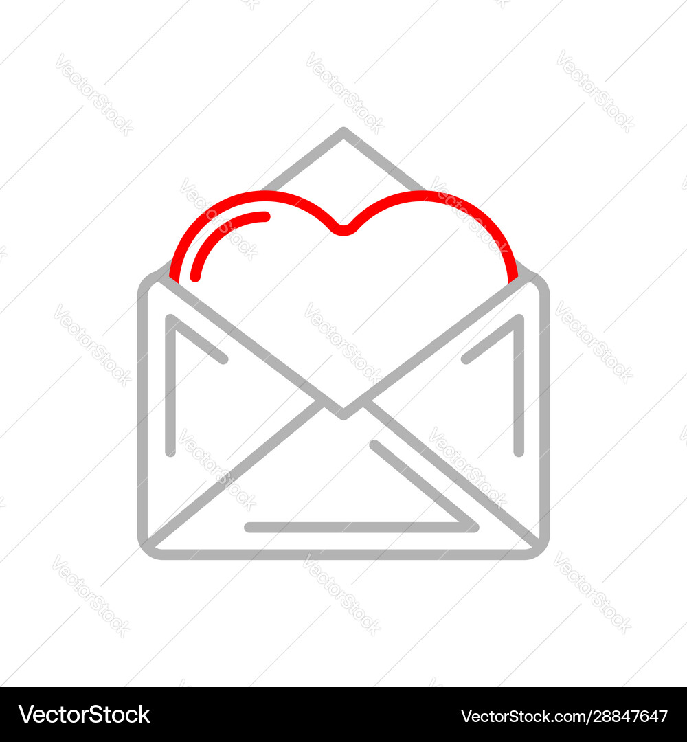 Love mail heart in an envelope message valentines Vector Image