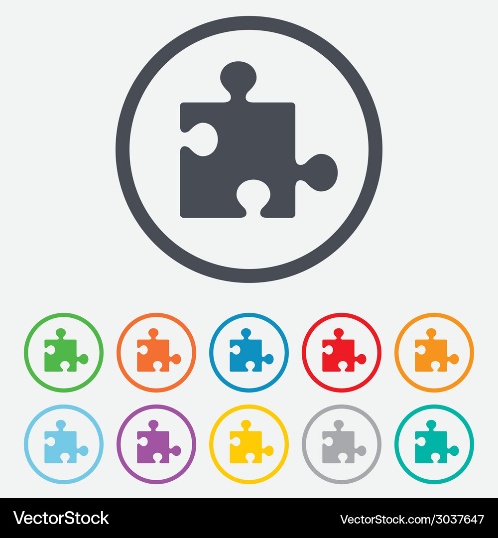 Puzzle piece sign icon strategy symbol Royalty Free Vector