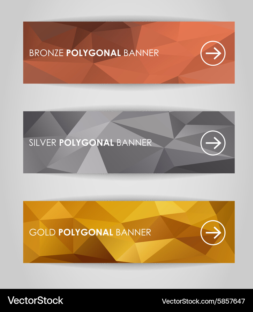 Set of geometric polygonal banner Royalty Free Vector Image