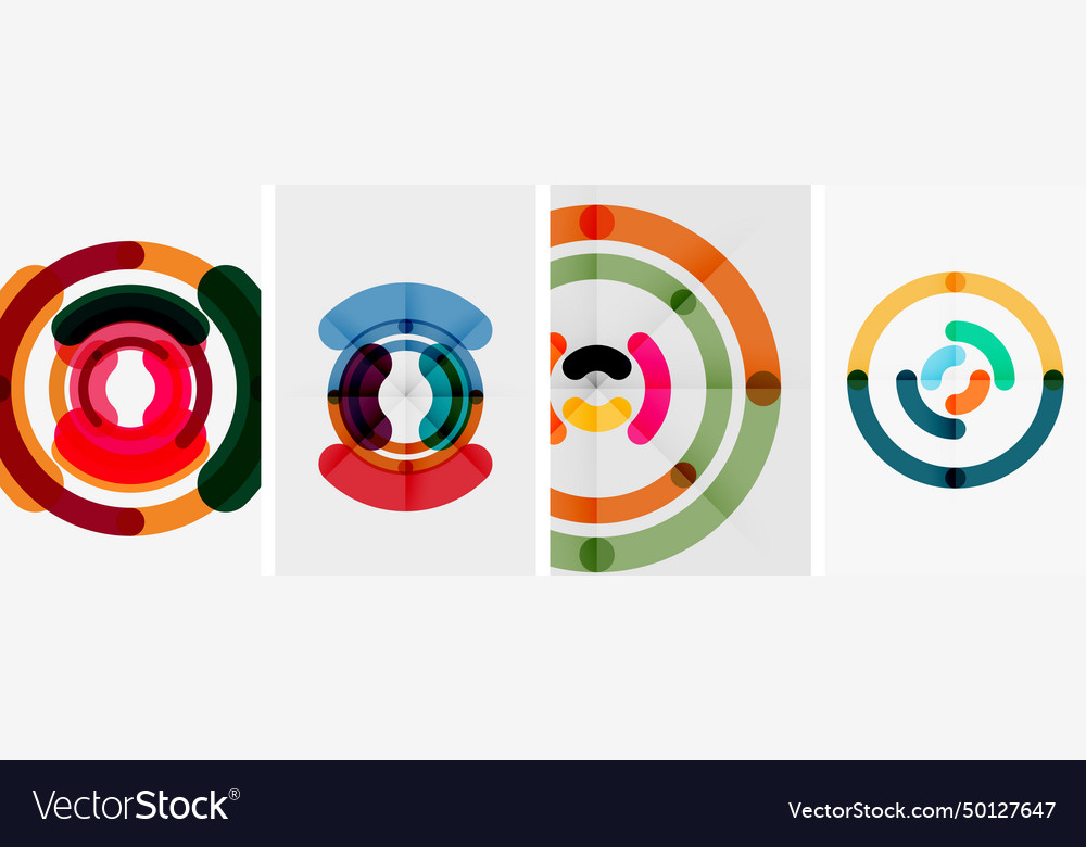 Set of line design circle posters Royalty Free Vector Image