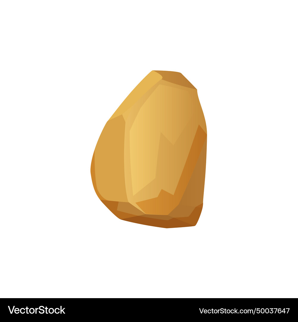 Stone rock icon clay cobblestone one orange Vector Image