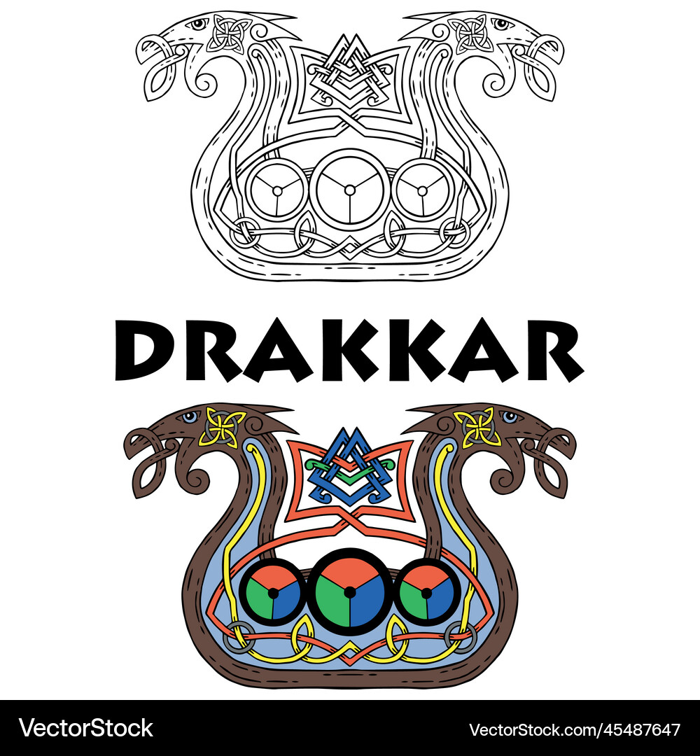 Viking Drakkar Ship Royalty Free Vector Image Vectorstock
