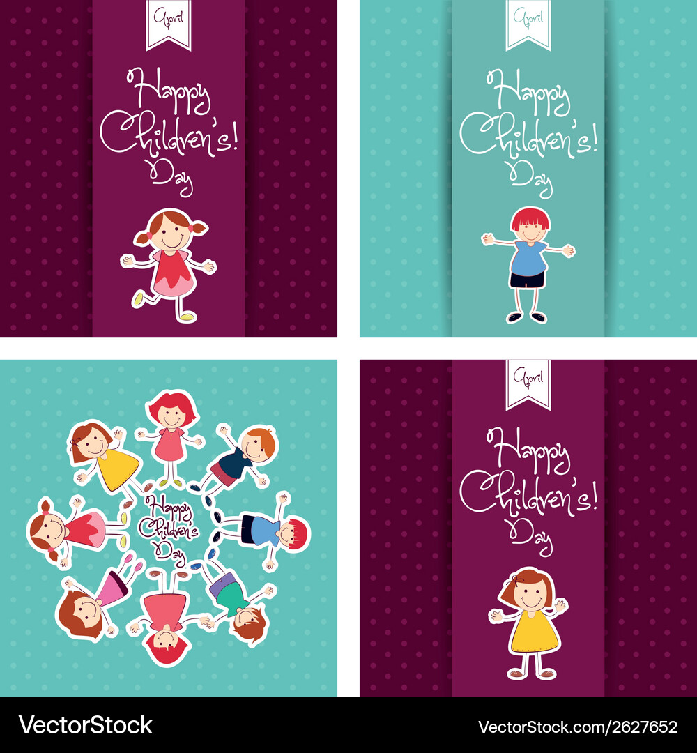 Abstract happy children day text on a special Vector Image