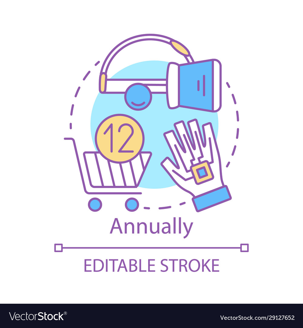 Annually concept icon Royalty Free Vector Image