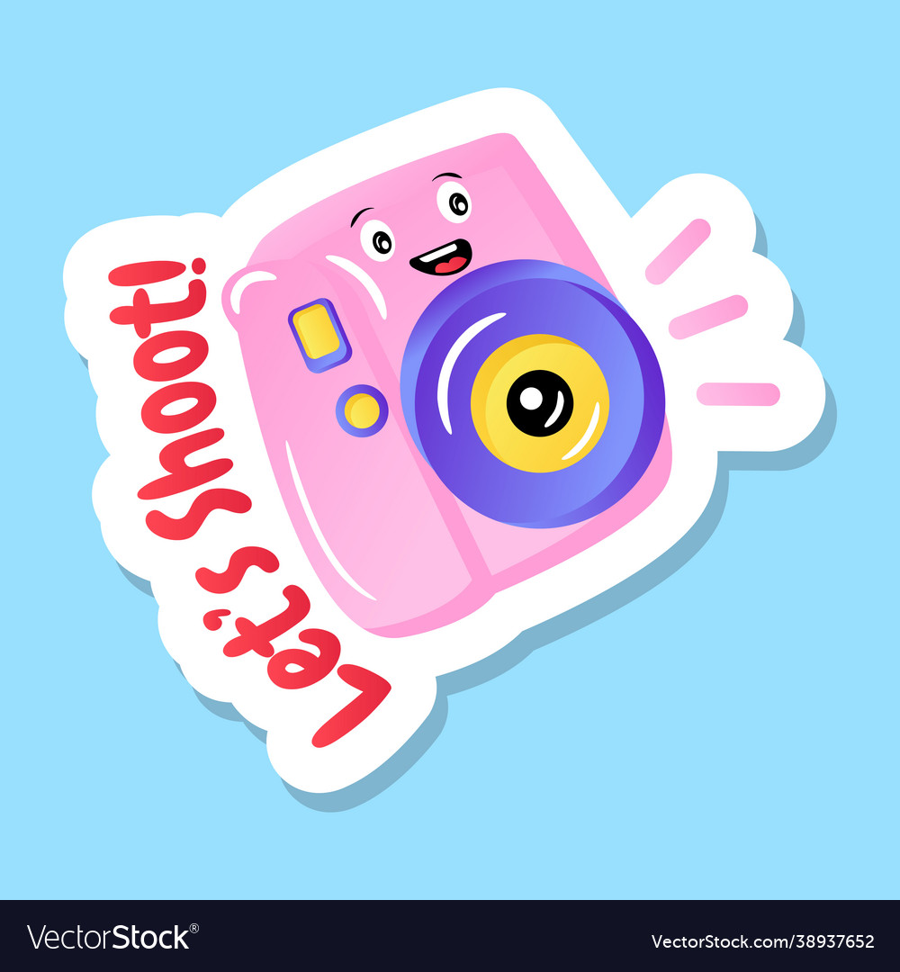 Camera sticker Royalty Free Vector Image - VectorStock