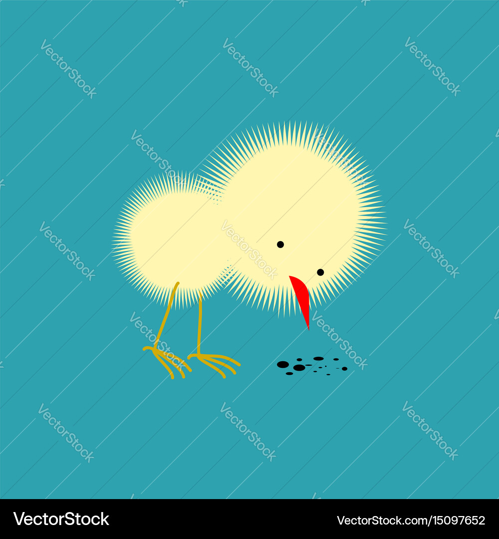 Chick isolated small chicken little farm yellow Vector Image