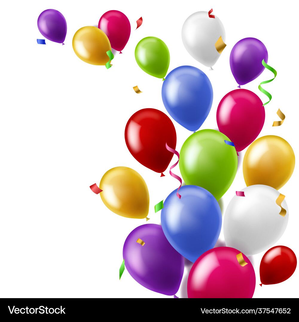 Color balloons background colorful flying Vector Image