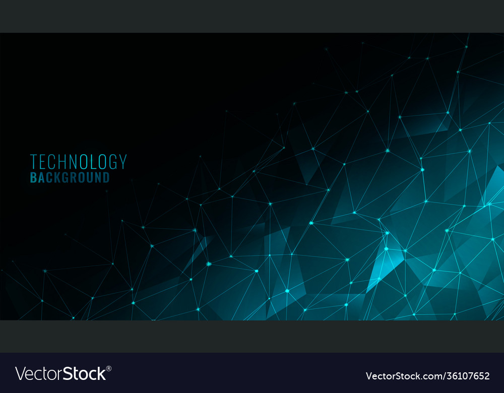 Digital low poly technology background Royalty Free Vector