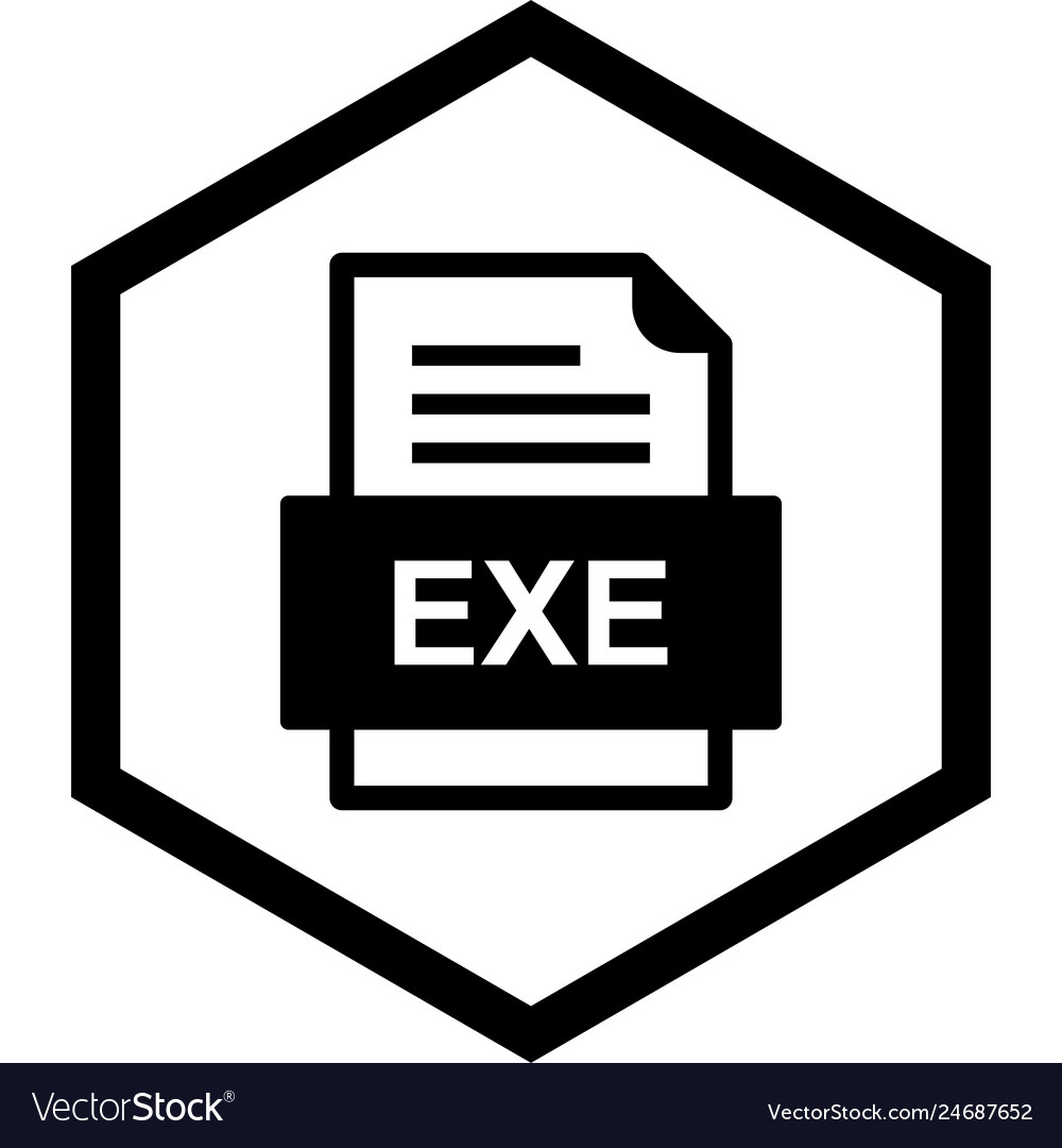 Exe file document icon Royalty Free Vector Image