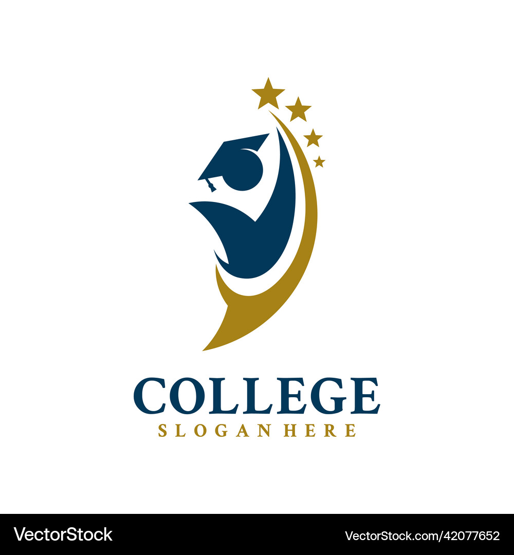 Graduate hat and college student logo education Vector Image