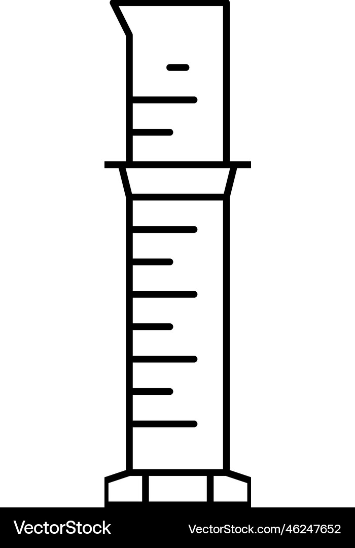 Graduated cylinder chemical glassware lab line Vector Image