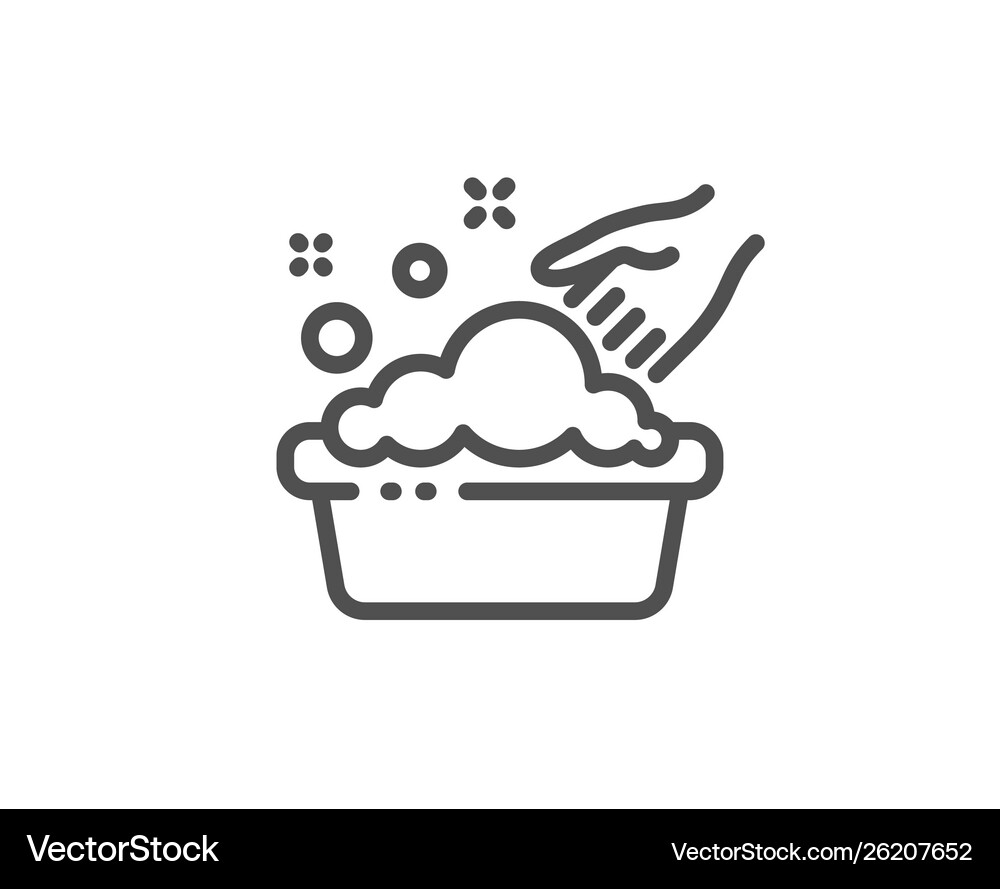 Hand washing line icon laundry service sign Vector Image