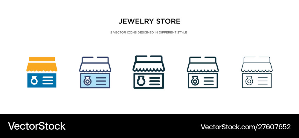 Jewelry store icon in different style two Vector Image