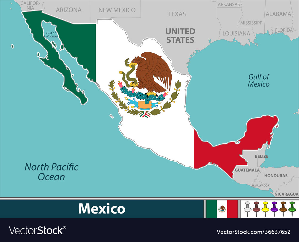 Map mexico Royalty Free Vector Image - VectorStock