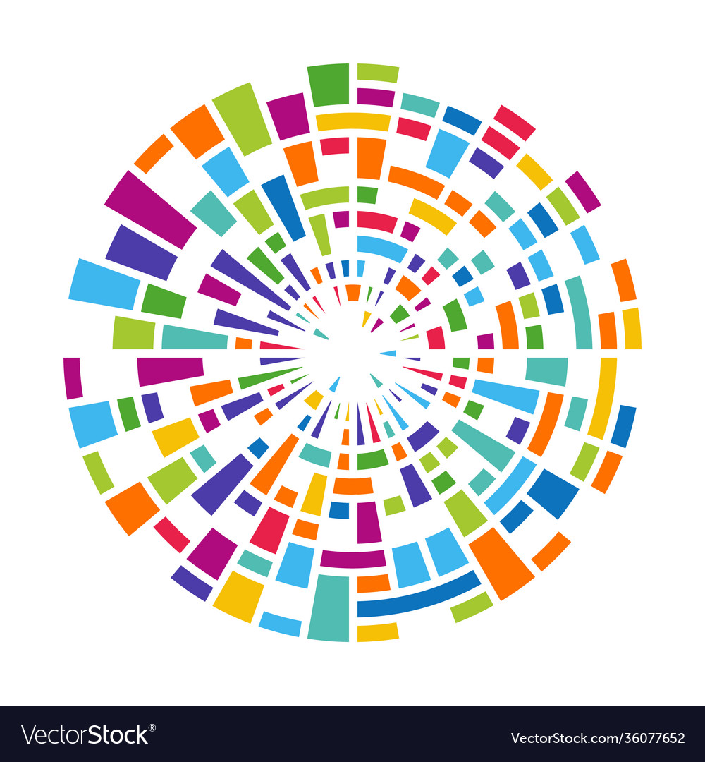 Multi-colored abstract circle divided Royalty Free Vector