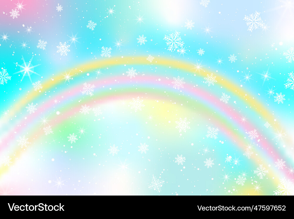 Pastel snow flake glow star background colorful Vector Image