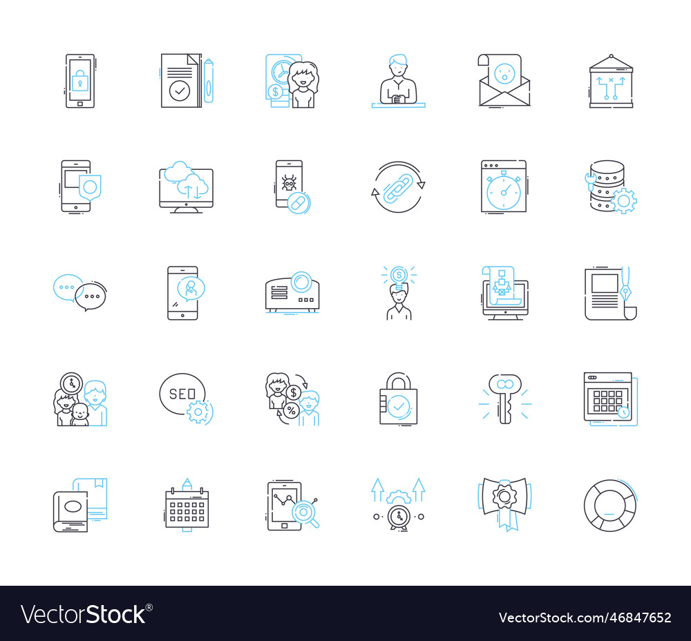 Service quality linear icons set excellence Vector Image Service quality linear icons set excellence Vector Image