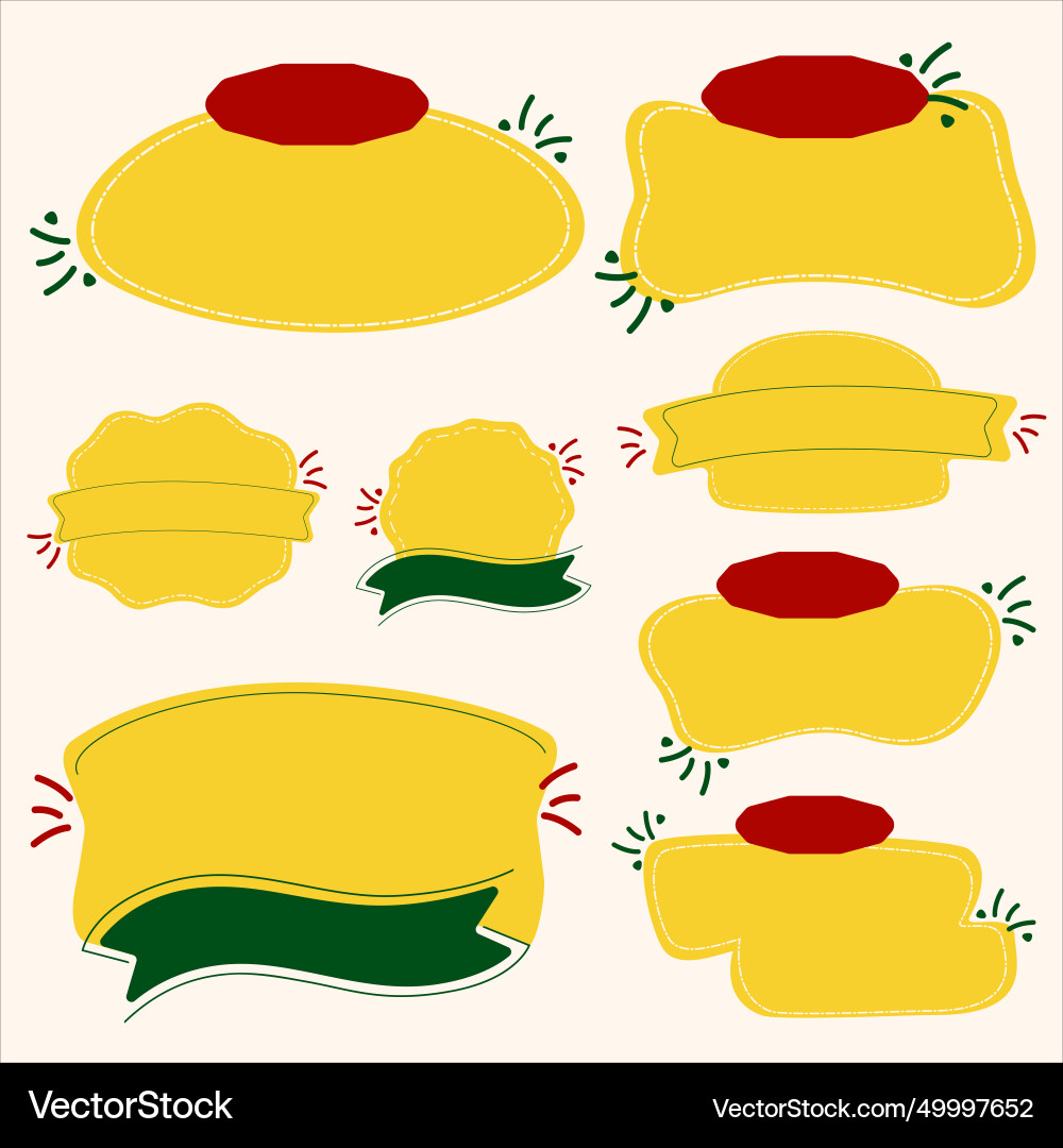 Set of banner promotion shape Royalty Free Vector Image