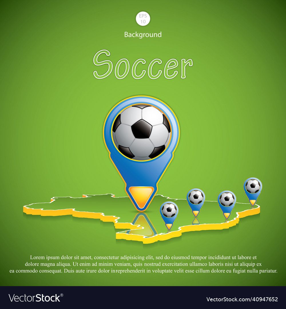 Soccer host cities map Royalty Free Vector Image