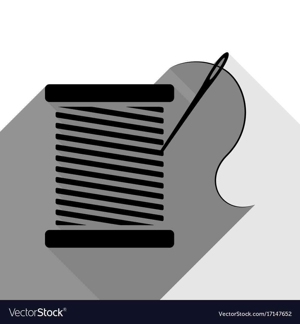 Thread with needle sign Royalty Free Vector Image