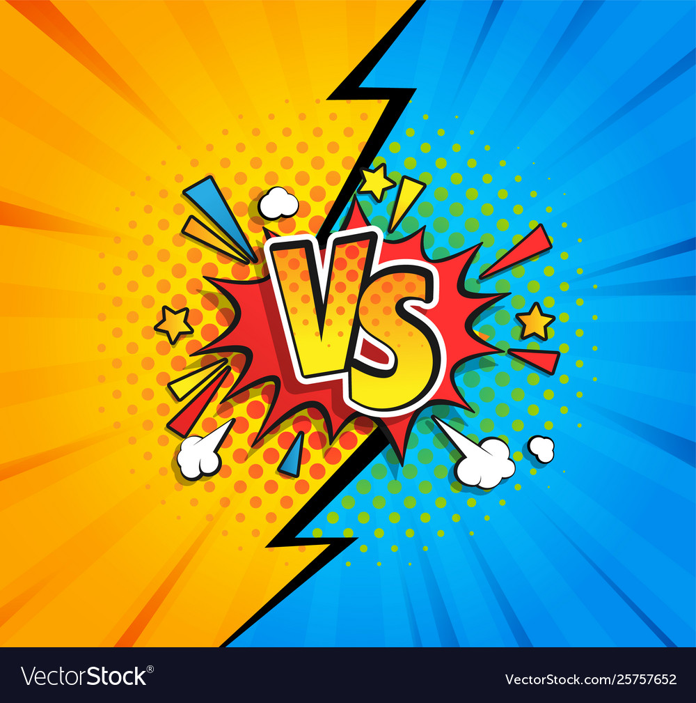 Versus competitive concept bubble in comic style Vector Image