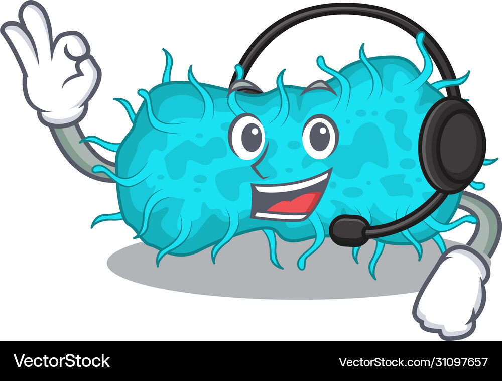 A gorgeous bacteria prokaryote mascot character Vector Image