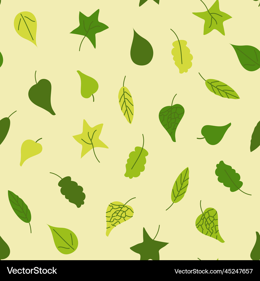 A seamless pattern of green summer leaves Vector Image