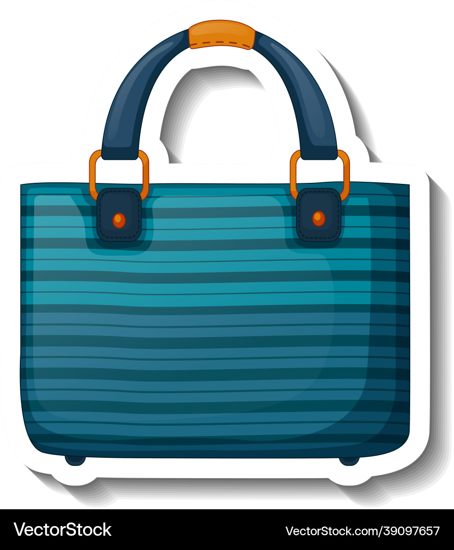 A sticker template with unisex handbag isolated Vector Image
