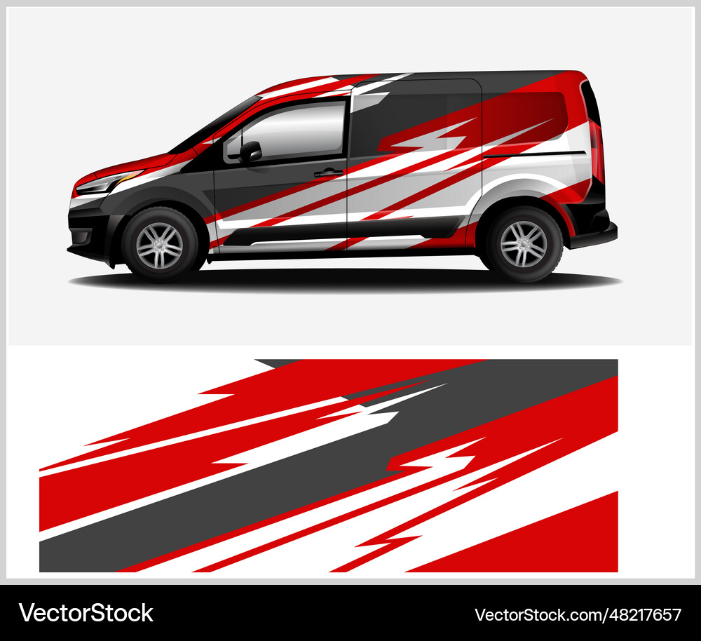 Aggressive sports car wrap design Royalty Free Vector Image