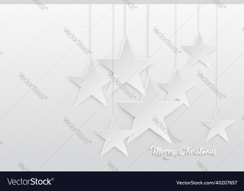 Background with white paper cut christmas stars Vector Image