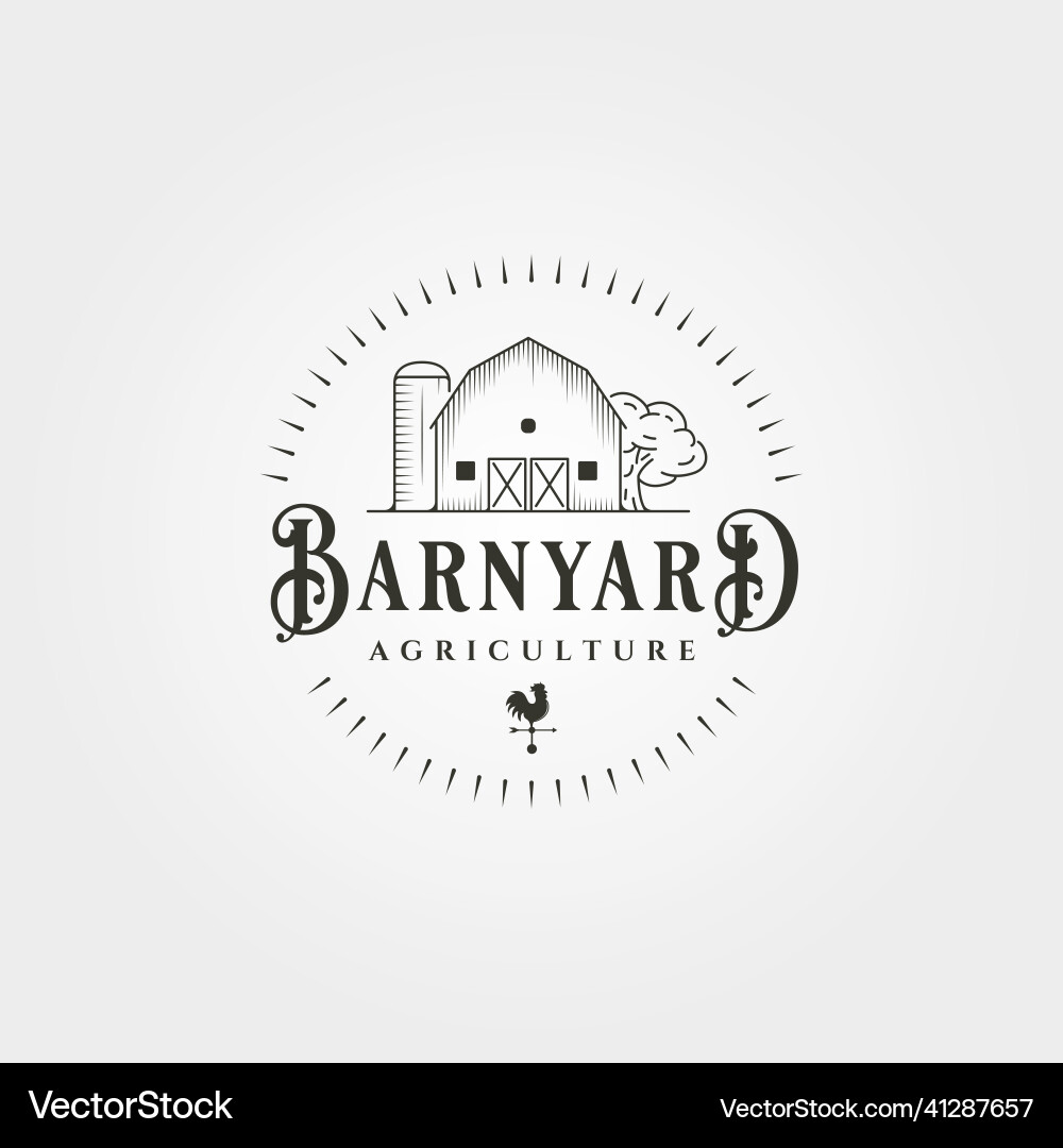 Barn vintage logo symbol lettering Royalty Free Vector Image