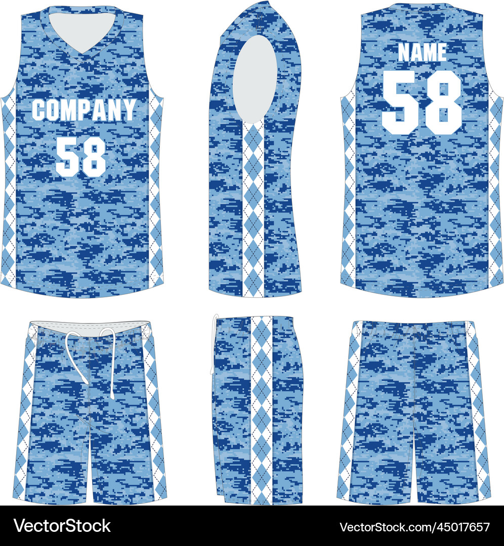 Basketball uniform jersey shorts mock ups Vector Image