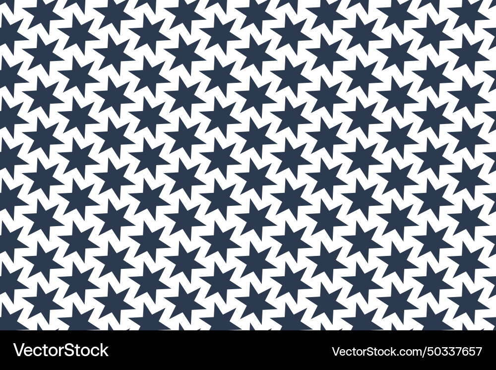 Blue six point stars a symmetrical seamless Vector Image
