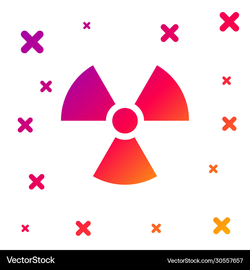 Color radioactive icon isolated on white Vector Image