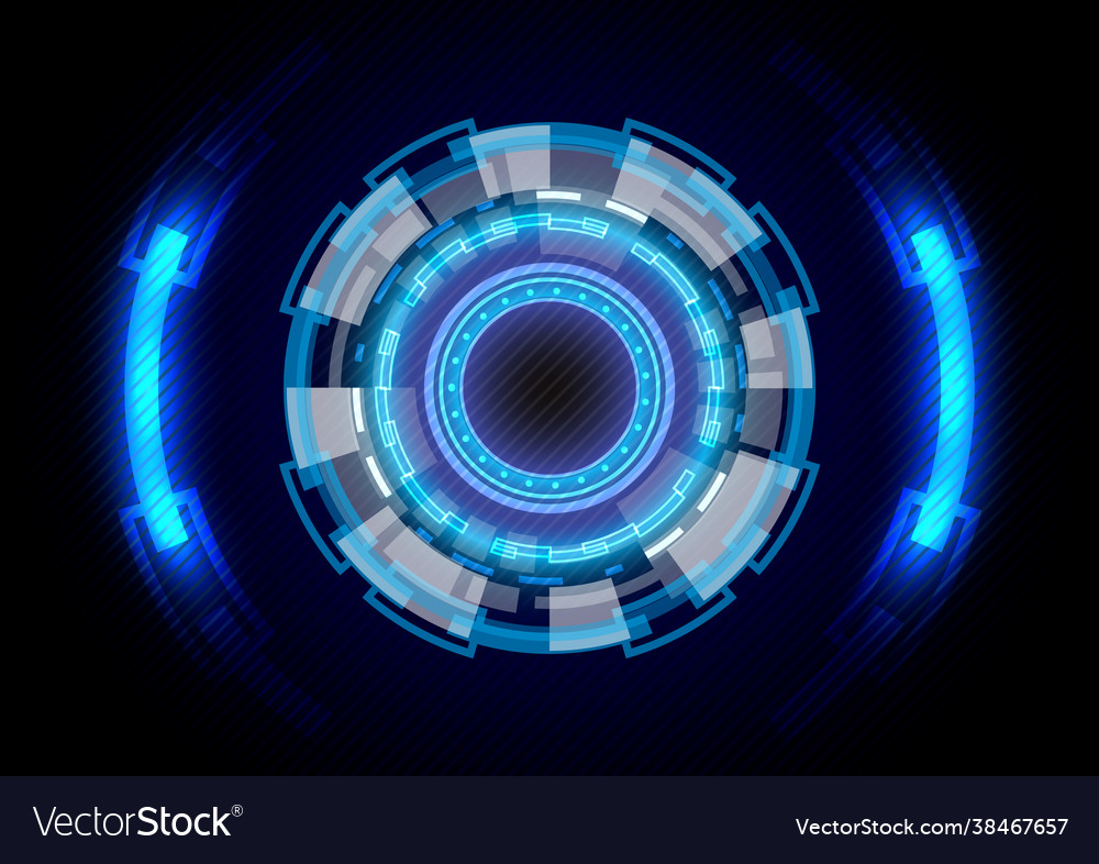 Futuristic hologram sci-fi glowing hud circle Vector Image Futuristic hologram sci-fi glowing hud circle Vector Image