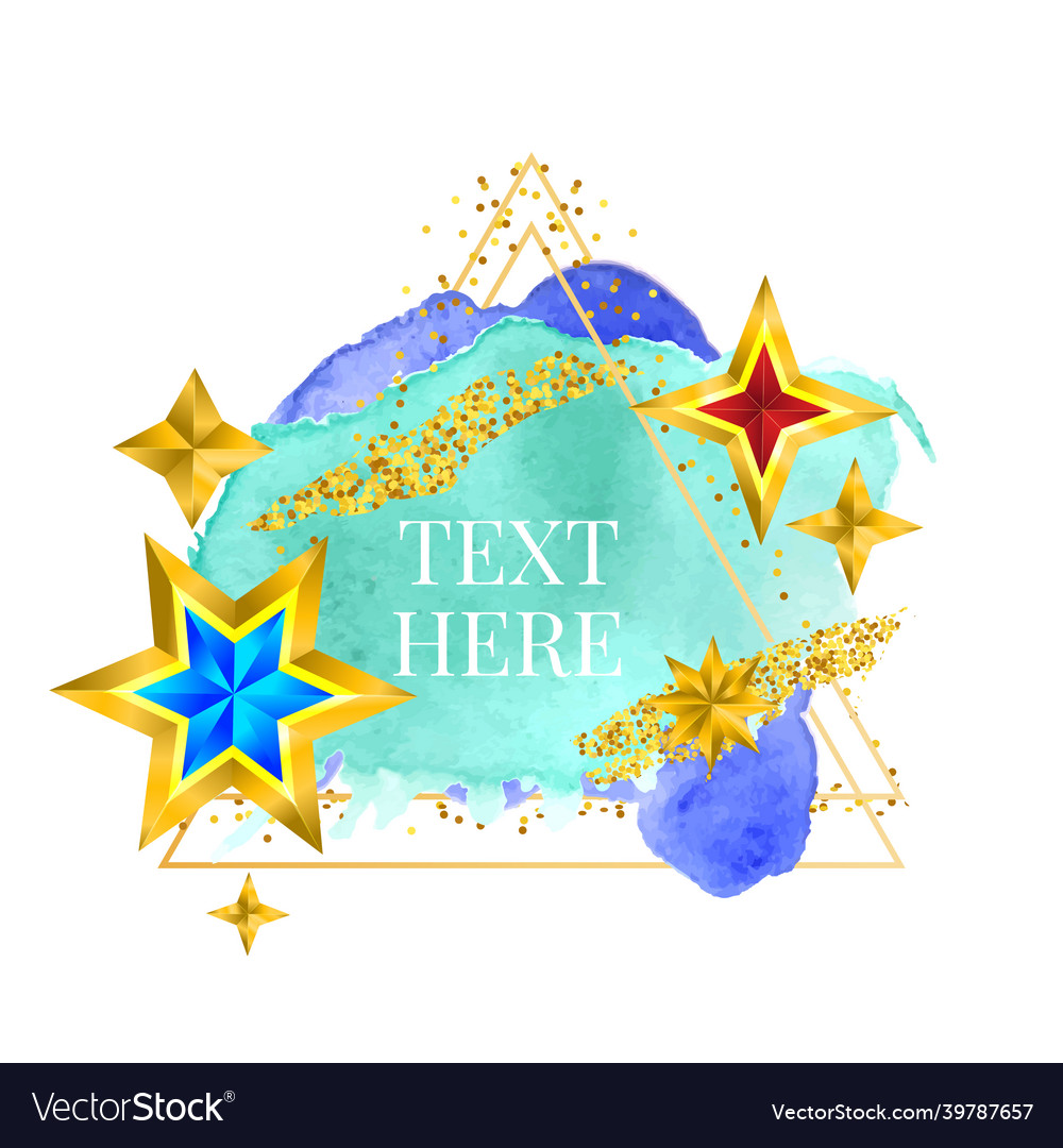 Gold frame paint hand painted brush stroke Vector Image