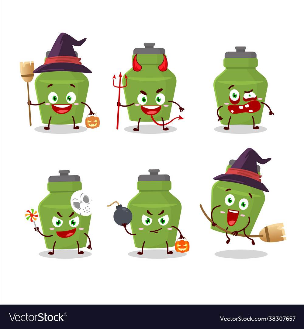 Halloween expression emoticons with cartoon Vector Image