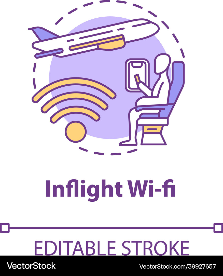 Inflight wifi concept icon airplane service Vector Image