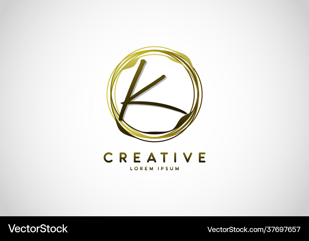 Initial letter k handwriting stylish signature Vector Image
