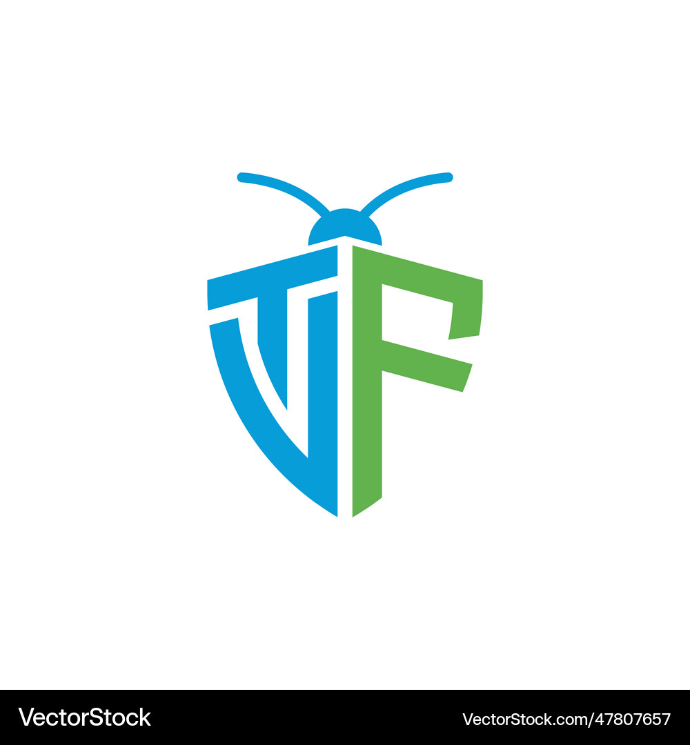 Letters tvf vtf pest control logo Royalty Free Vector Image