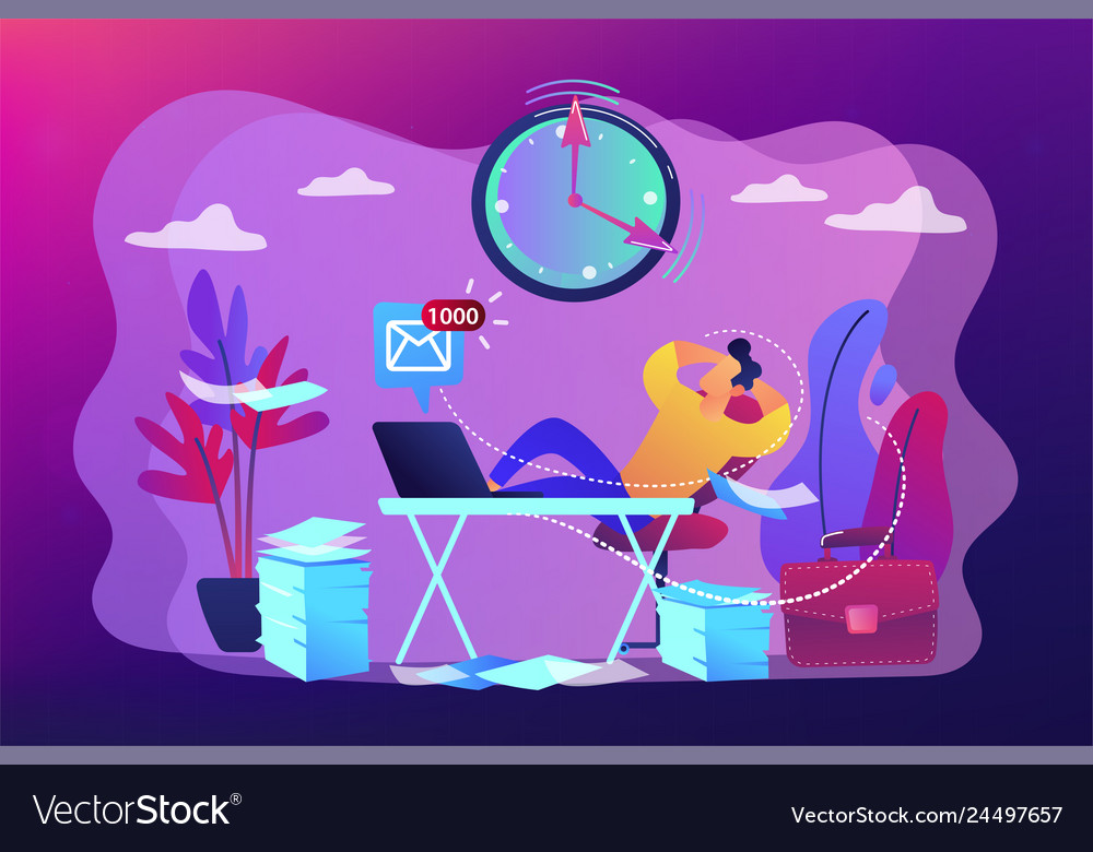Procrastination concept Royalty Free Vector Image