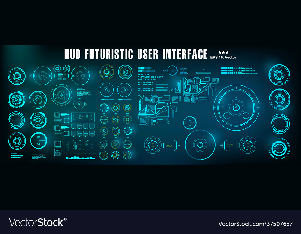 Sci-fi futuristic hud green dashboard display Vector Image