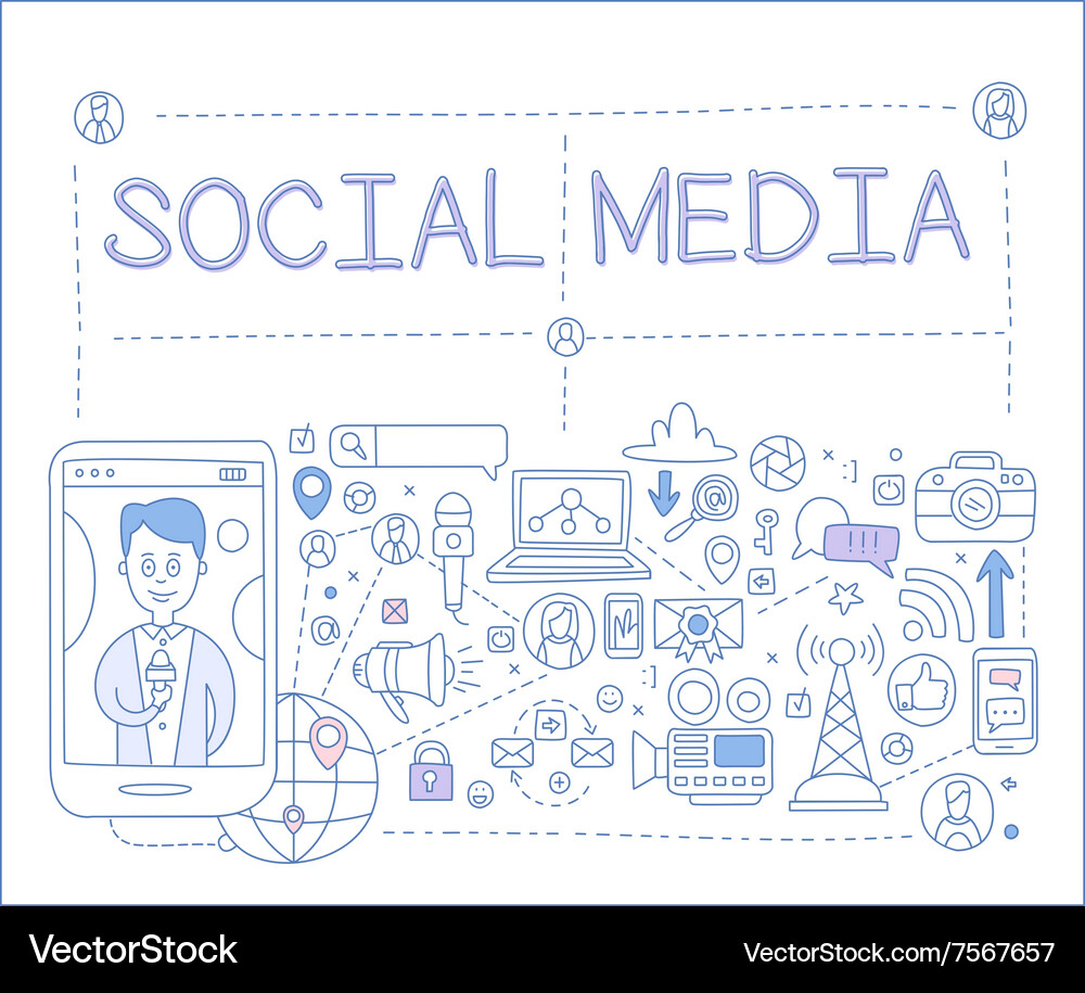 Social media infographics Royalty Free Vector Image