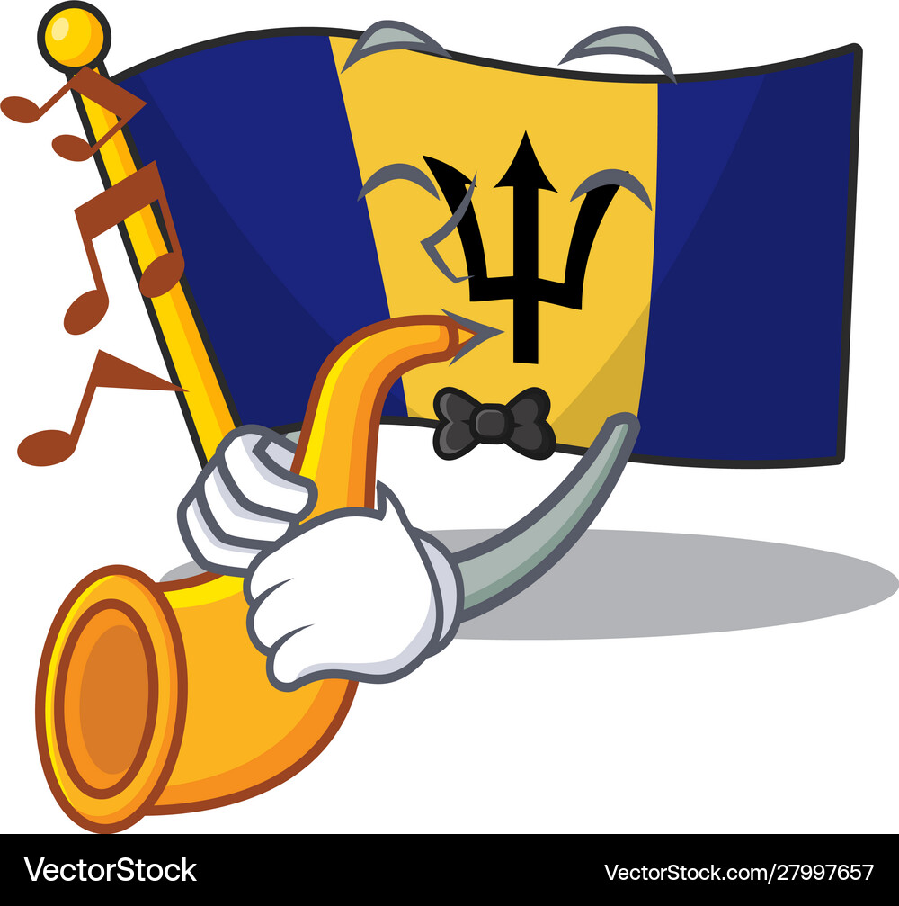 Supper cool flag barbados cartoon character Vector Image