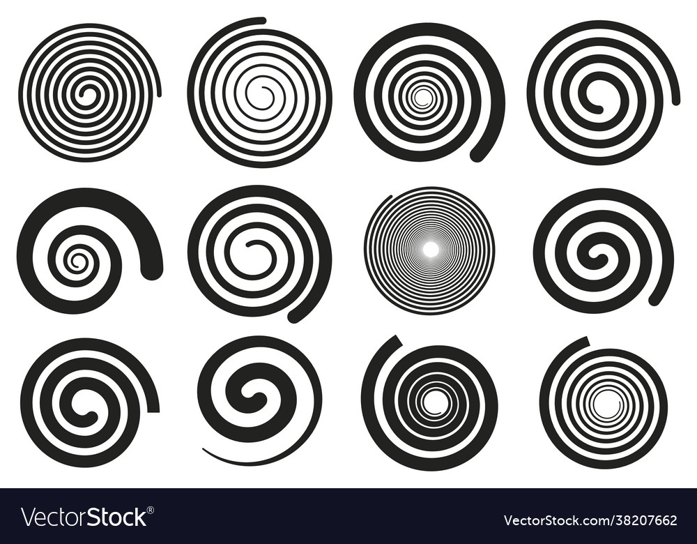 Abstract spirals vortex swirl motion elements Vector Image