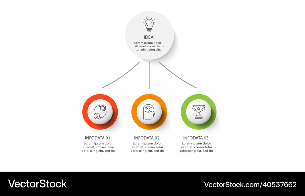 Diagram concept for infographic with 3 steps Vector Image