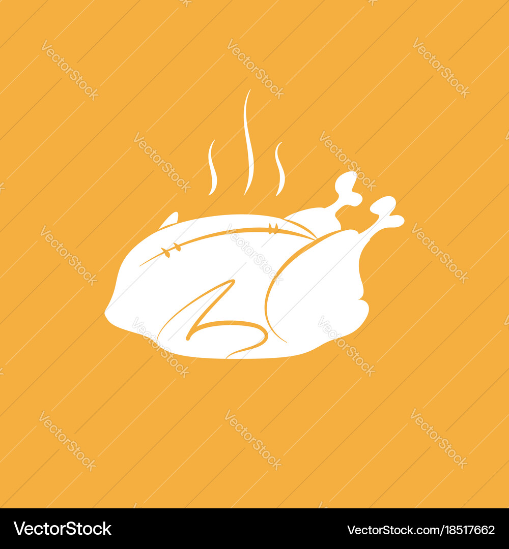 Hot thanksgiving turkey on orange background Vector Image