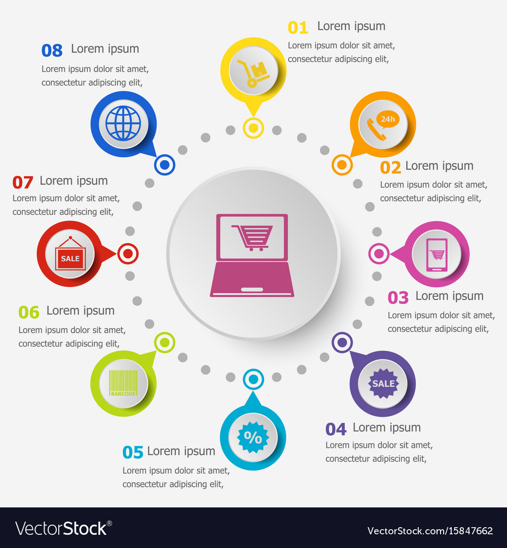Infographic template with e-commerce icons Vector Image